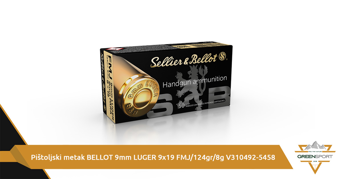 Pištoljski metak BELLOT 9mm LUGER 9x19 FMJ/124gr/8g V310492-5458 ...